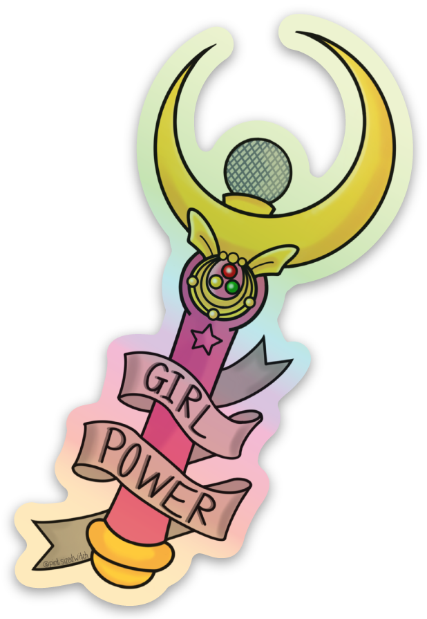 Magical Girl Wand Holographic Sticker – Pint Sized Witchery